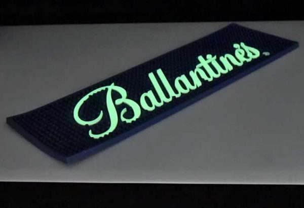 Bar Tool Personalised Bar Runner Bartender Rubber Beer Mat Glow In Dark ...